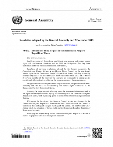 General Assembly Resolutions | OHCHR Seoul